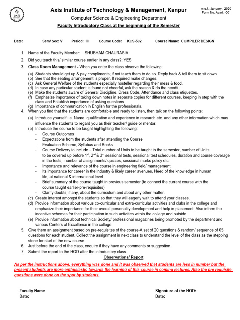 Acad - 001 - Introductory Class | PDF | Cognition | Behavior Modification