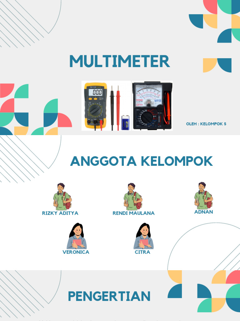 Kelompok 5 - PPT Multimeter | PDF | Sains & Matematika | Teknologi & Rekayasa