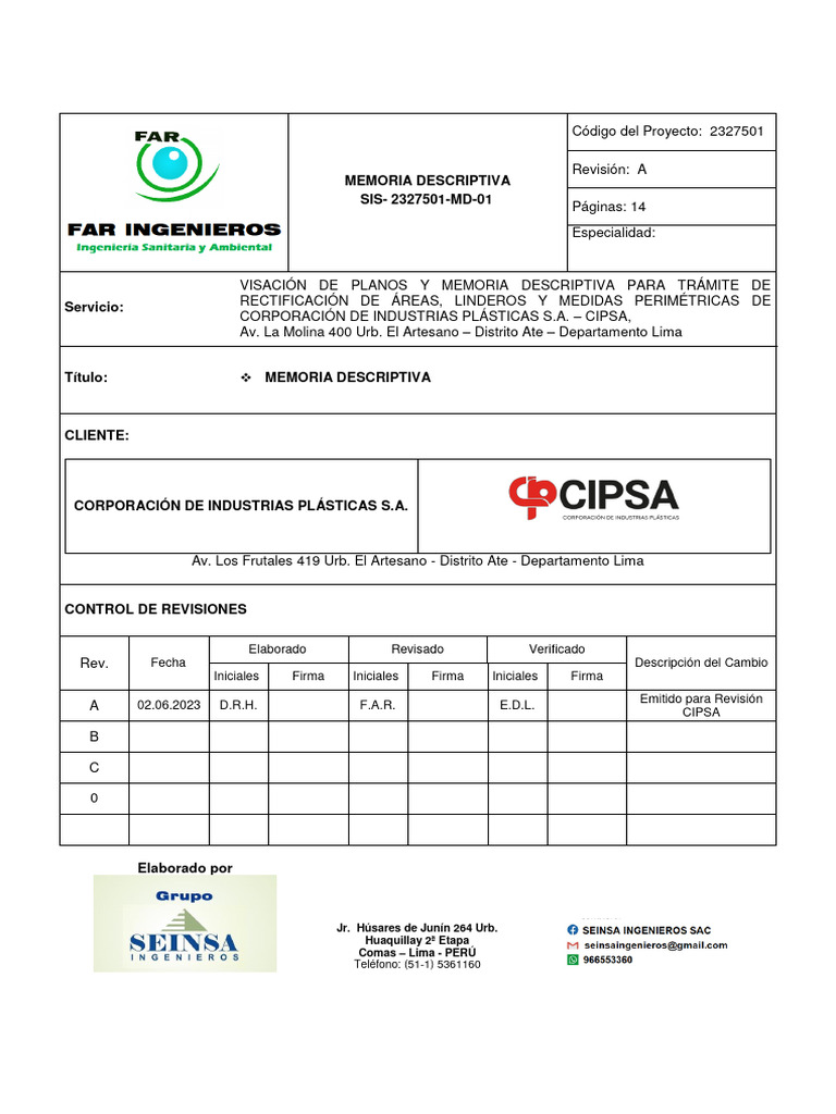 01 2327501 - MD-001 - CIPSA - Rev1 | PDF | Justicia | Crimen y violencia