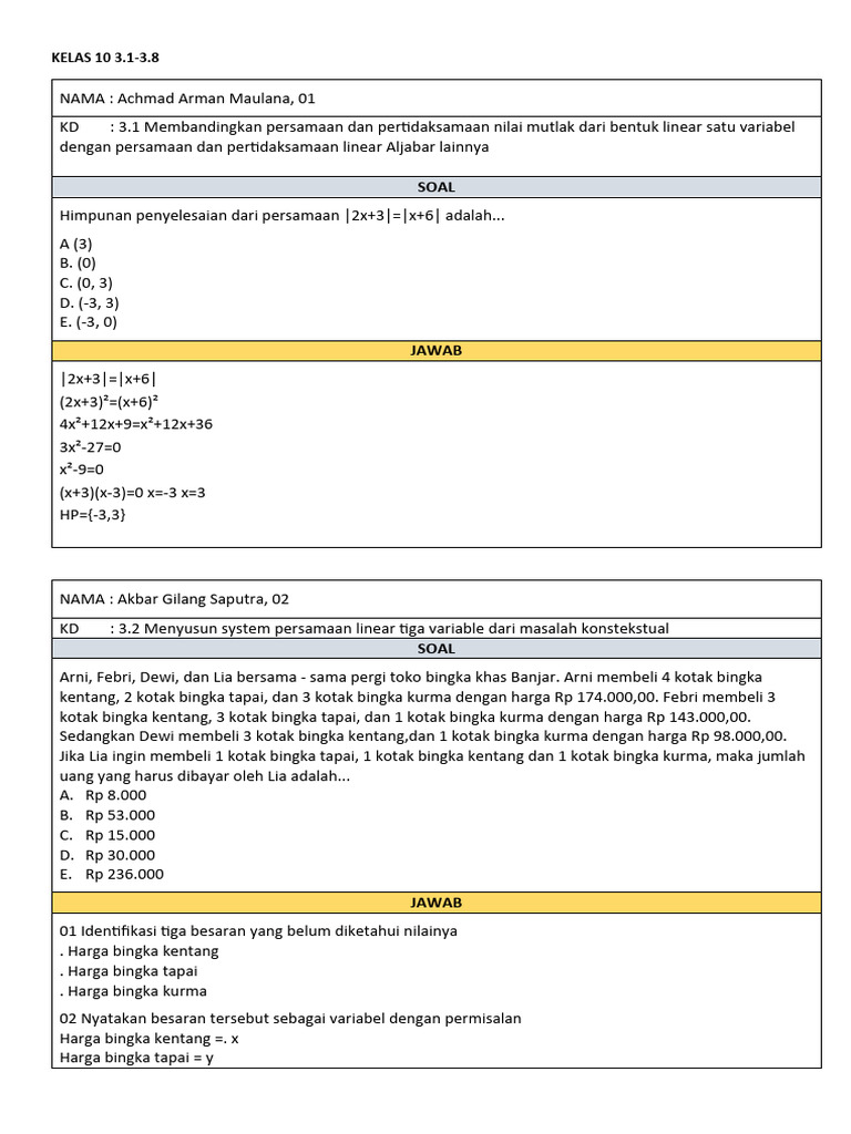 Himpunan Soal Matematika Wajib Kelas 12 | PDF | Metode & Bahan Ajar