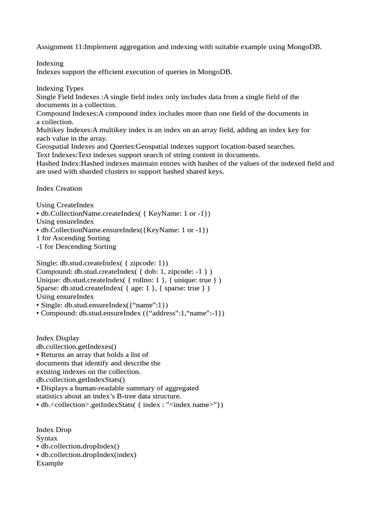 01 Mongodb 11 Pdf Database Index Computer Programming