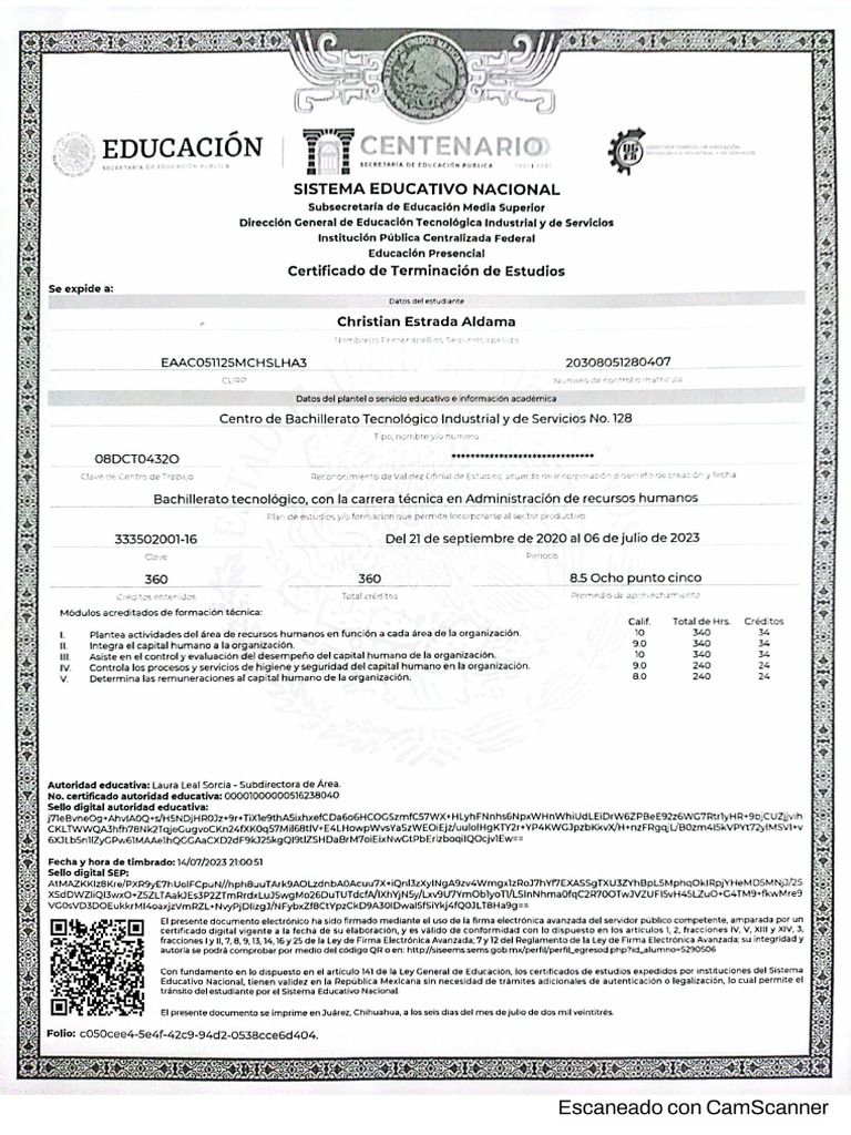 Certificado de Preparatoria | PDF