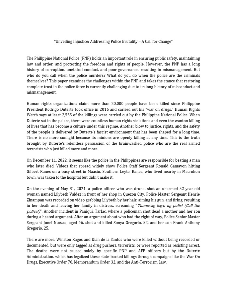 Eapp Position Paper | PDF | Crimes | Crime & Violence