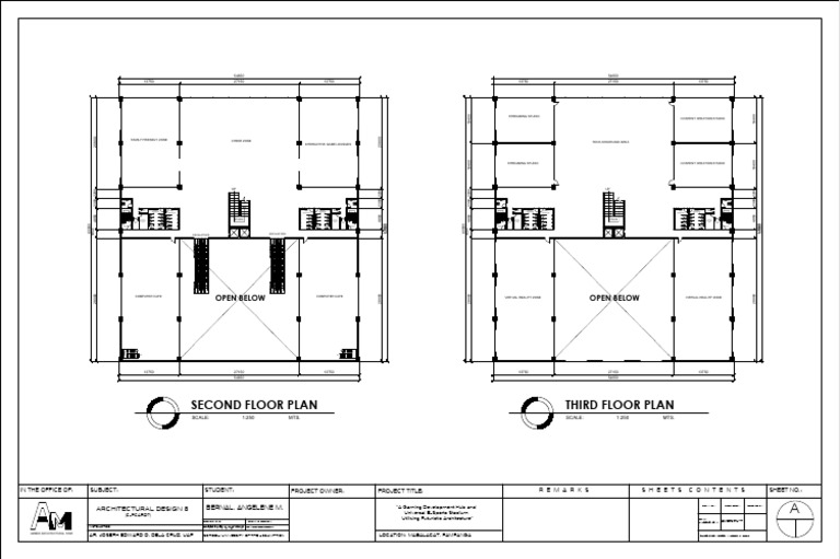 Second Floor Plan Third Floor Plan: Open Below Open Below | PDF ...