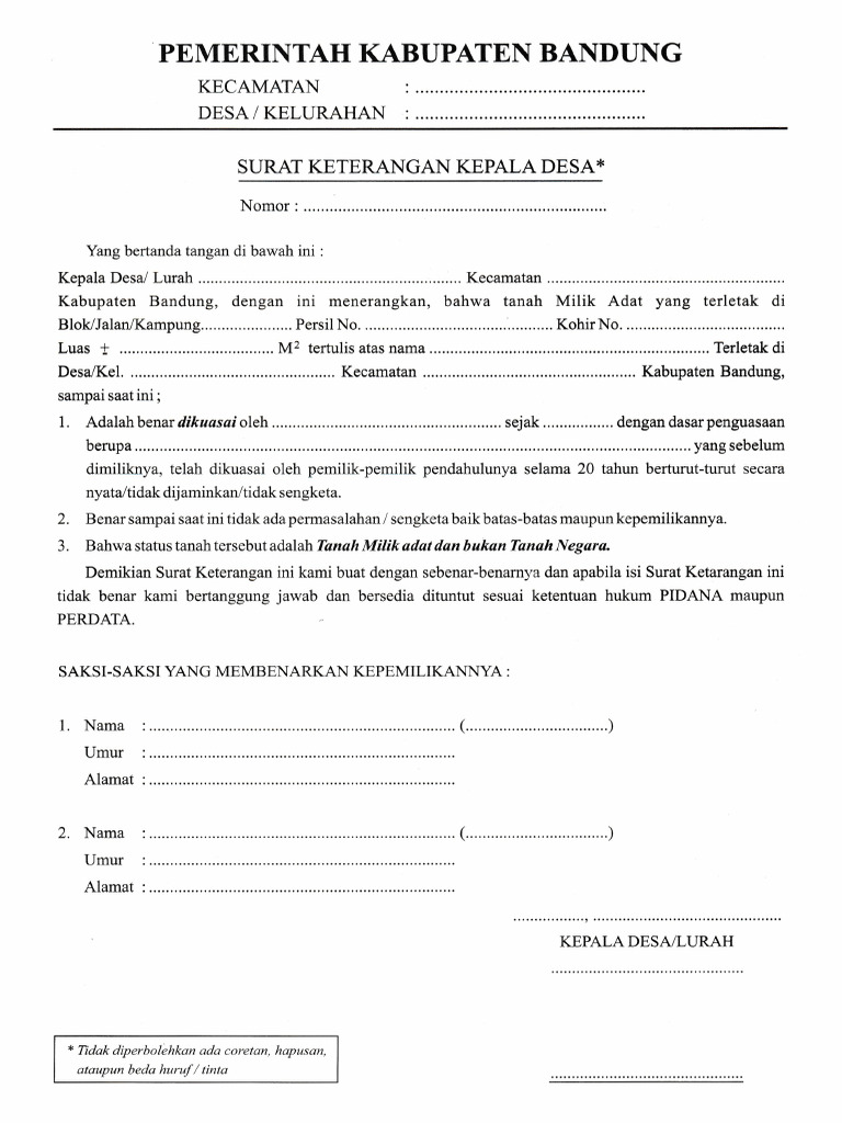 Warkah Kabupaten Bandung | PDF