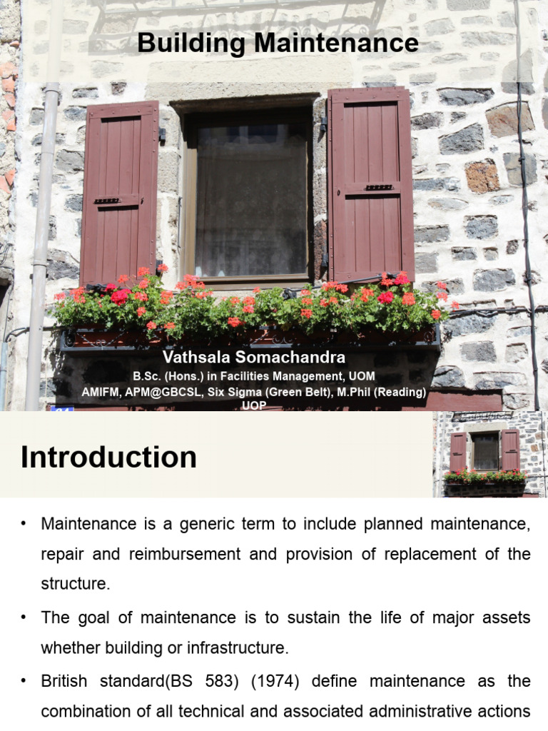 Building Maintenance Management Overview | PDF | Economies