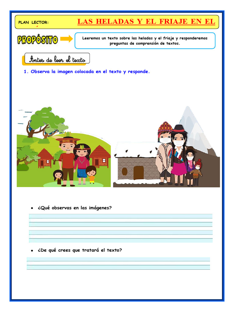 U5 S1 Ficha D4 Plan Lector Las Heladas y El FR | PDF | Ciencias de la ...