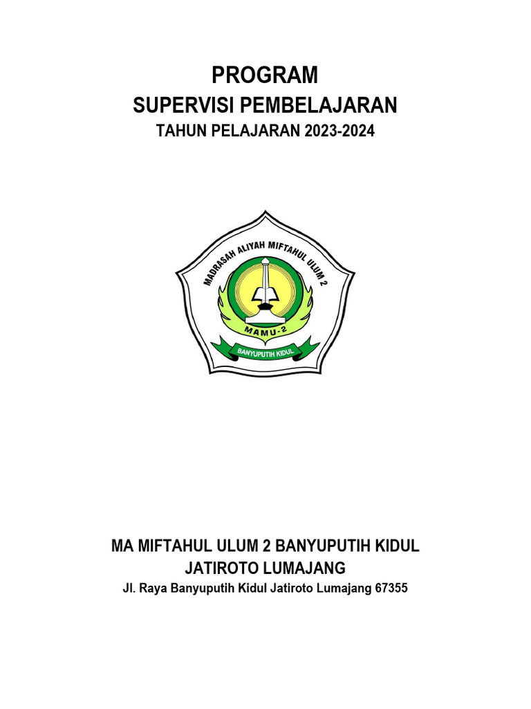 Program Supervisi Pembelajaran 2023-2024 | PDF