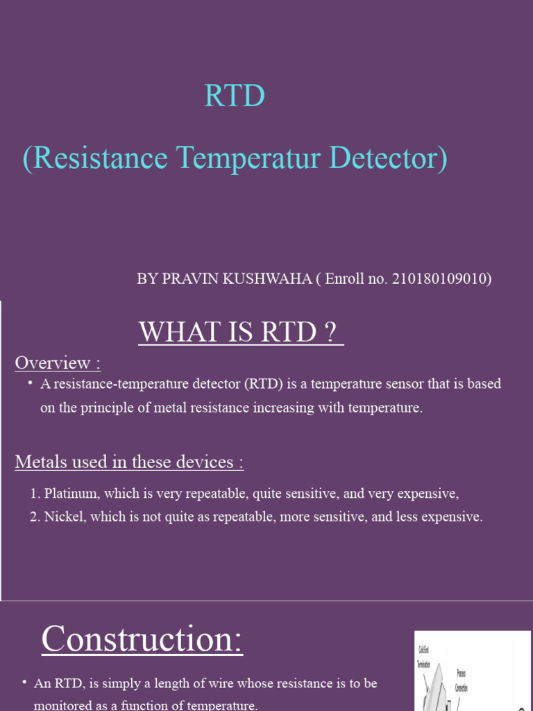 RTD Basics for Engineering Students | PDF | Physical Sciences | Metrology