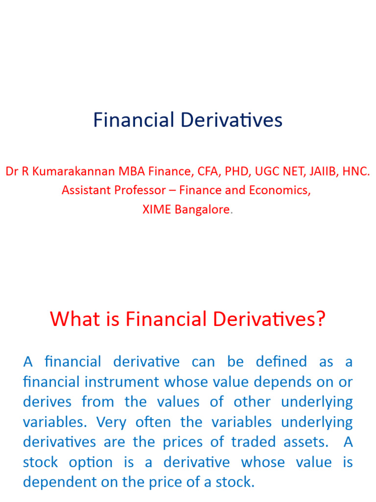 1 Financial - Derivatives | PDF | Over The Counter (Finance ...