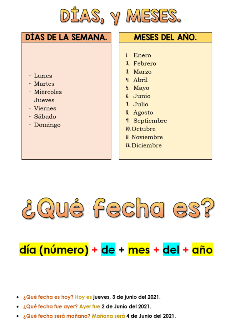 Días, Meses y Fechas | PDF | México