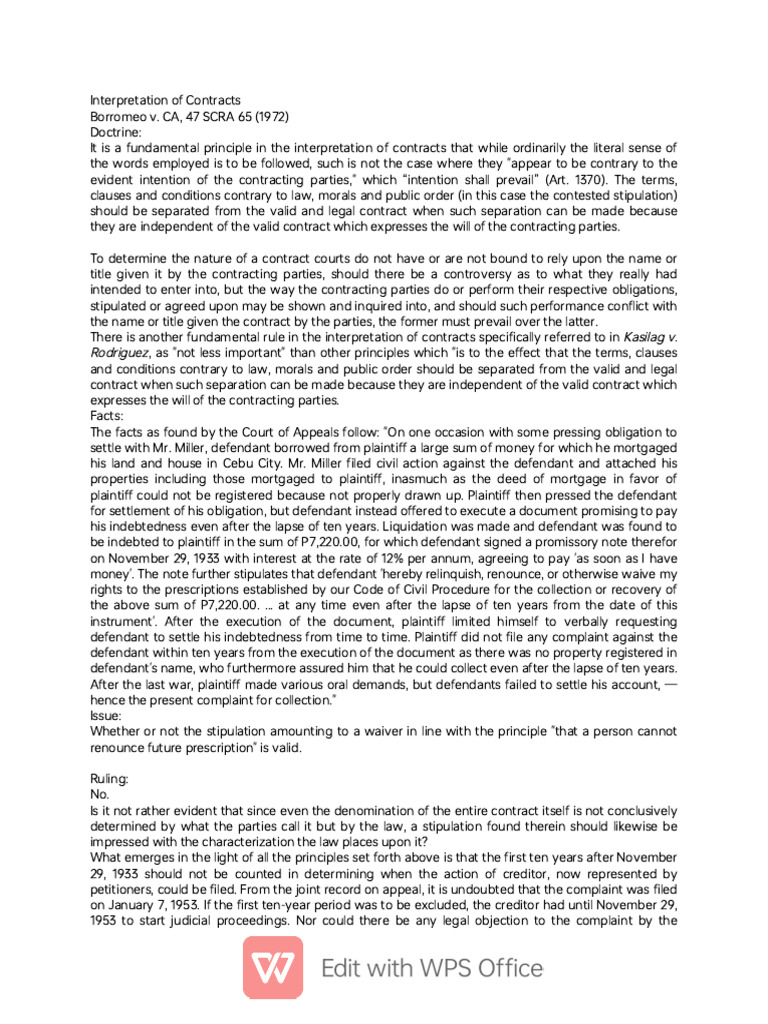 Interpretation of Contracts 1 | PDF | Interest | Equity (Law)