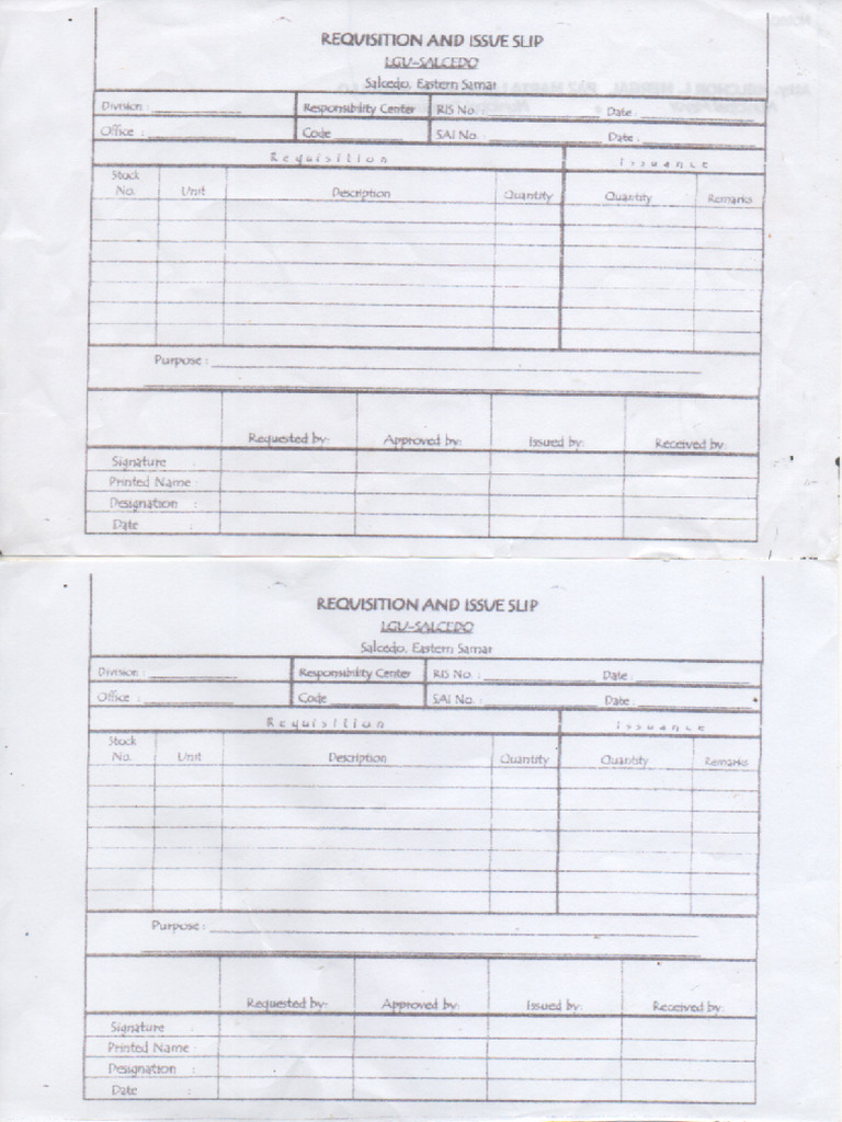 Requisition and Issue Slip - Fuel | PDF