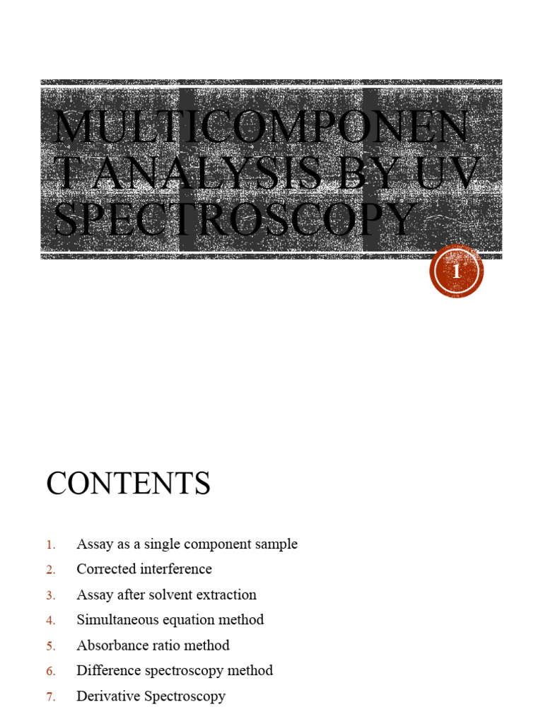 Multicomponent Analysis By Uv Spectros Pdf Absorption Spectroscopy