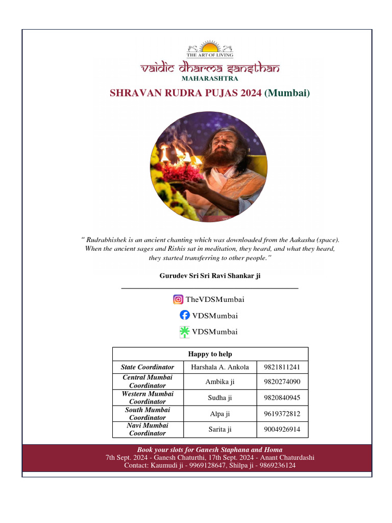 Rudra Pujas Mumbai 2024 | PDF