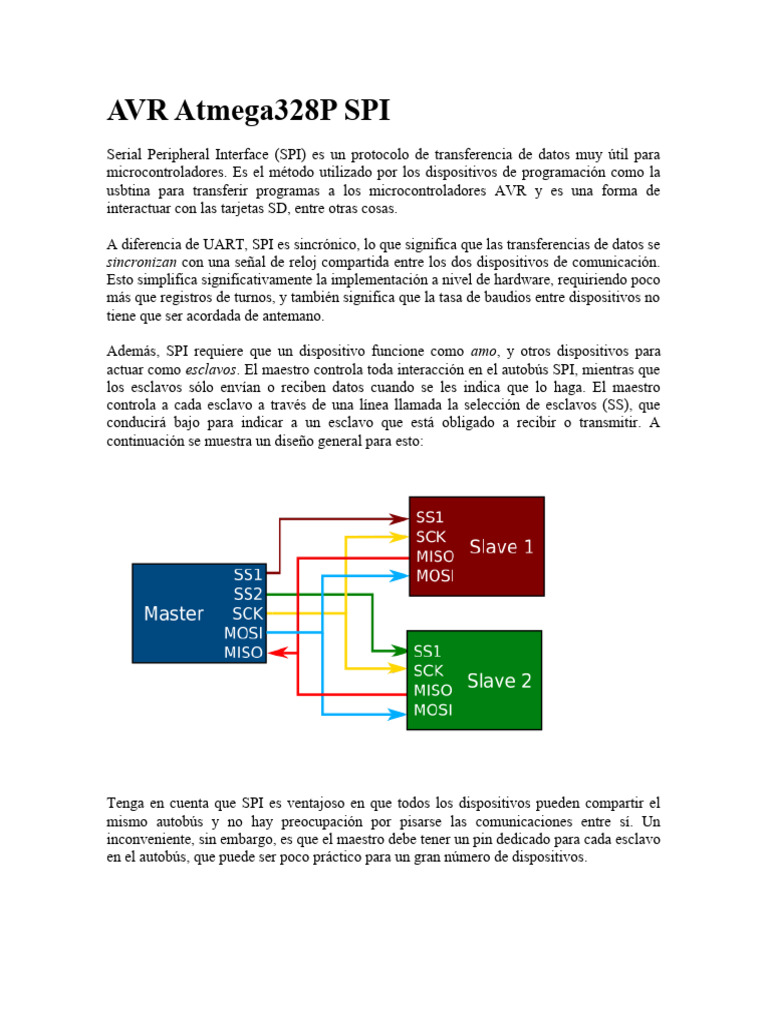 Avr Atmega328p Spi | PDF | Microcontrolador | Datos de computadora