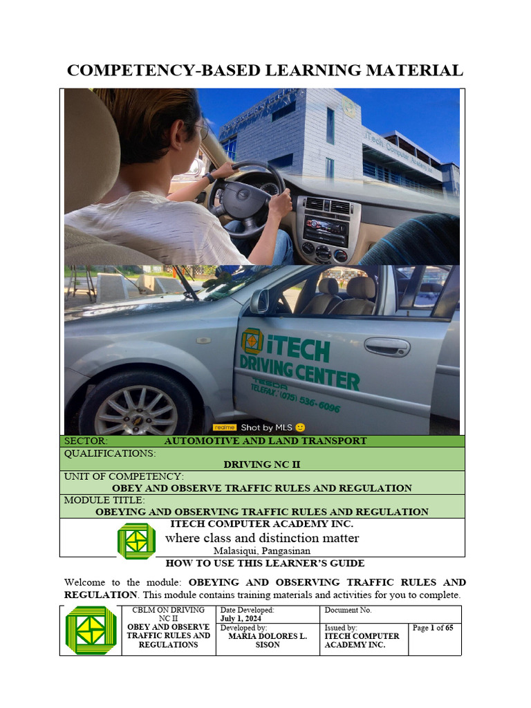 CBLM Drvncii Itech Mls Core3 | PDF | Intersection (Road) | Traffic Light