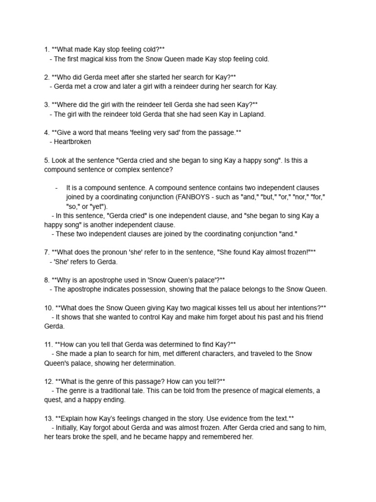 Traditional Tale - The Snow Queen | PDF | The Snow Queen | Language ...