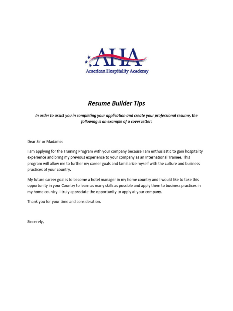 Cover Letter Example | PDF