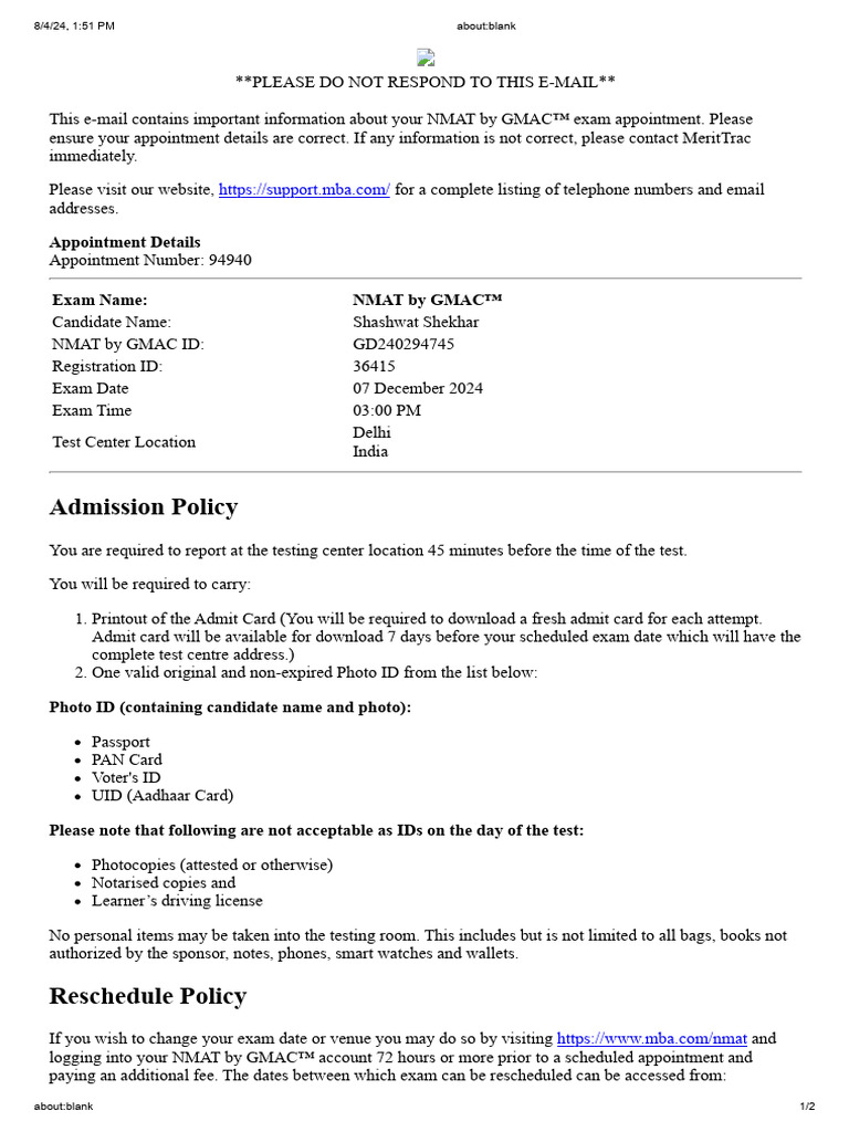 NMAT | PDF | Business | Finance & Money Management