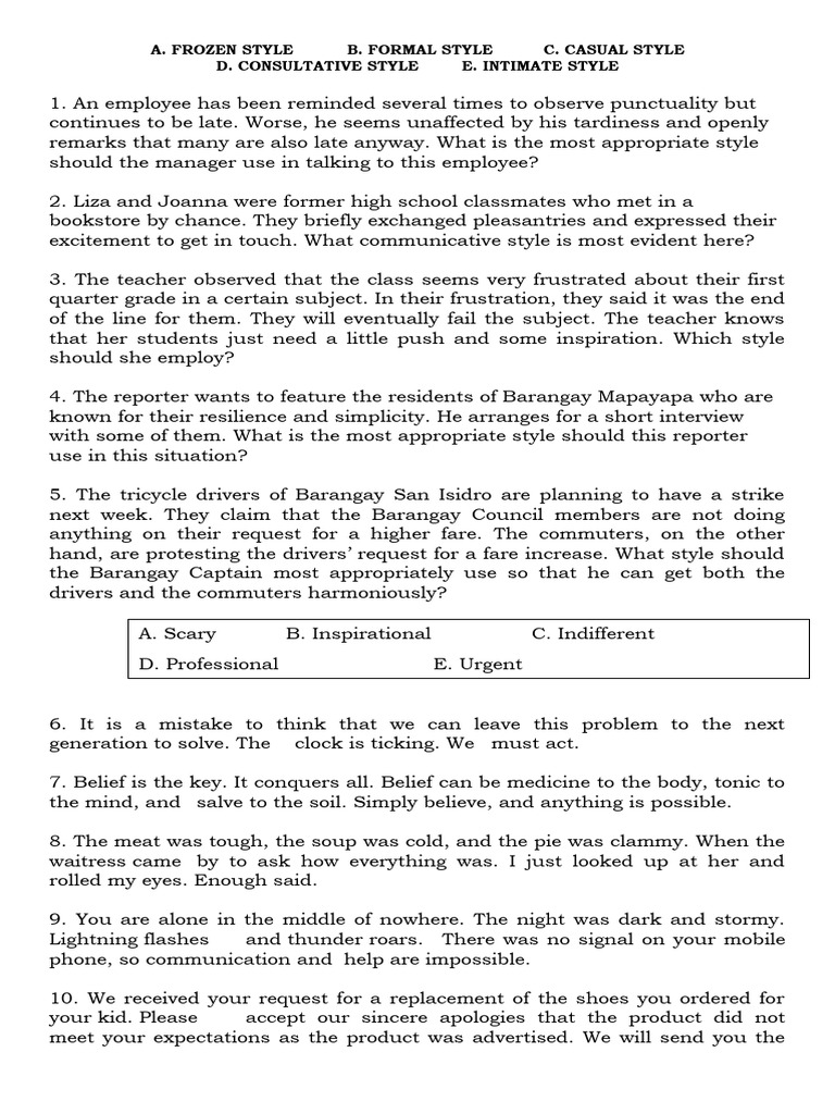 NCAE Questions | PDF | Travel | Language Arts & Discipline