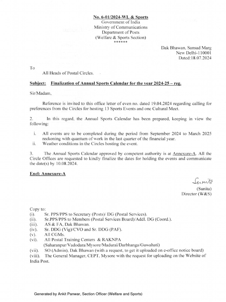 AIP Tournaments Calendar 2024-25 | PDF | Economy Of India | Government ...