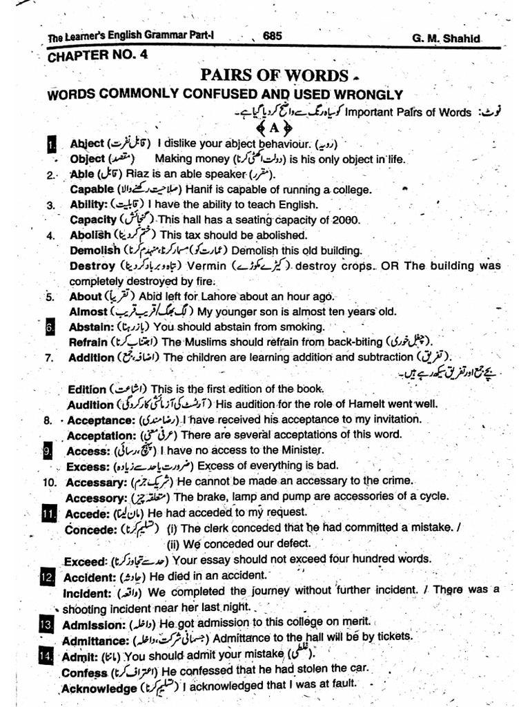 Pairs of Words | PDF
