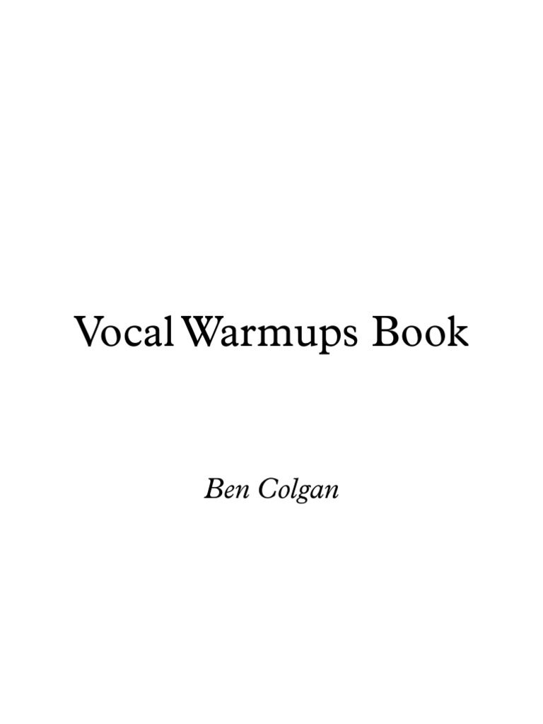 Vocal Warmups Book | PDF | Singing