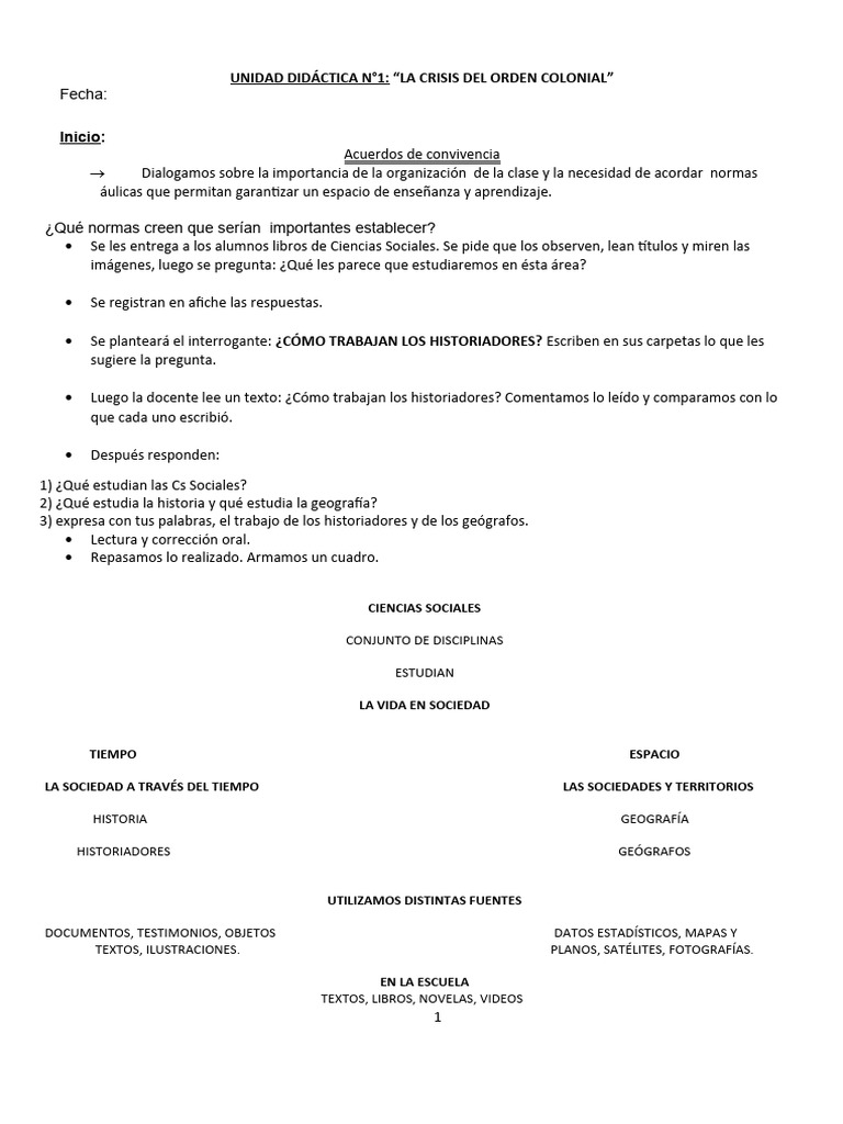 SD N 2 LA CRISIS DEL ORDEN COLONIAL PRIMERA PARTE 5TO 2023 (2 ...