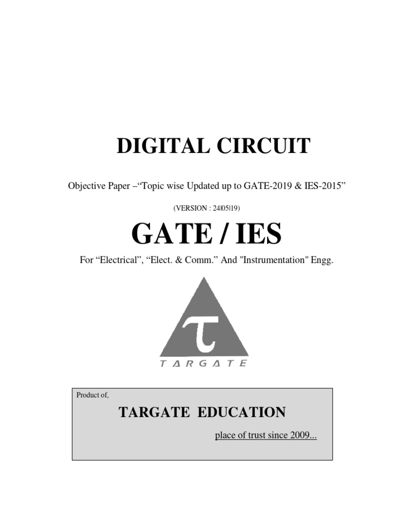 Digital Circuit GATE IES Guide 2019 | PDF | Logic Gate | Electronic ...