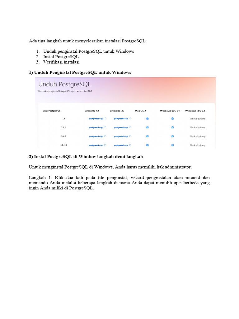 Instalasi PostgreSQL | PDF