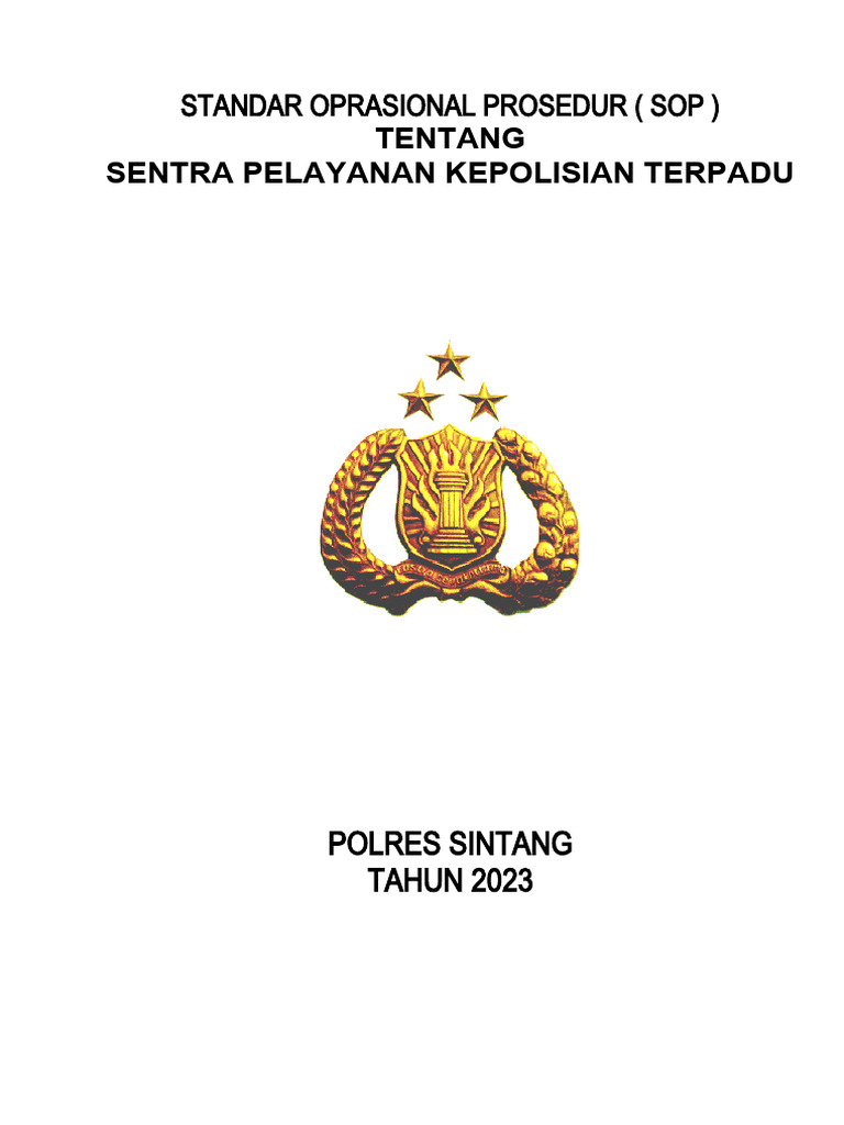 Sop TPTKP Kriminalitas. Ok | PDF