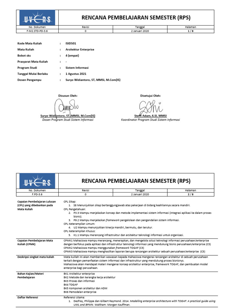 Rps Arsitektur Enterprise | PDF | Seni | Komputer