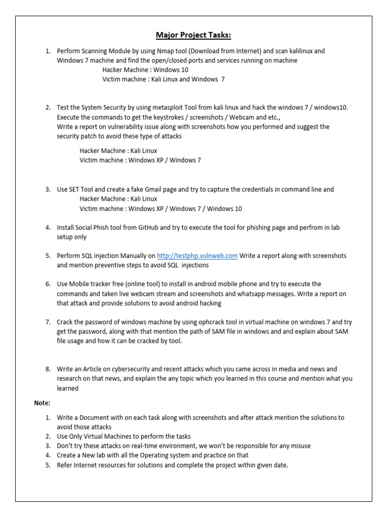 Major Project New Tasks | PDF | Microsoft Windows | Security