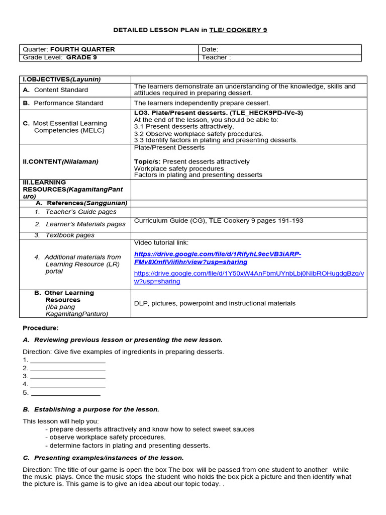 Present Desserts Attractively Workplace Safety Procedures | PDF | Cakes ...