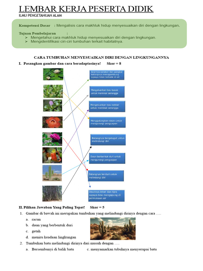 Lembar Kerja Peserta Didik Ipa Tema 2 | PDF