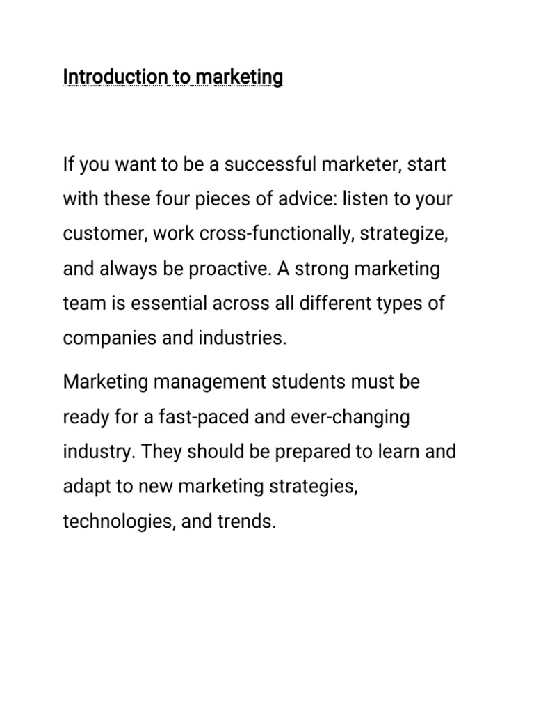 Intro To Marketing | PDF