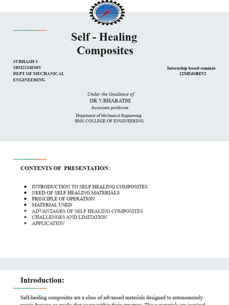 Self - Healing Composites | PDF | Composite Material | Materials