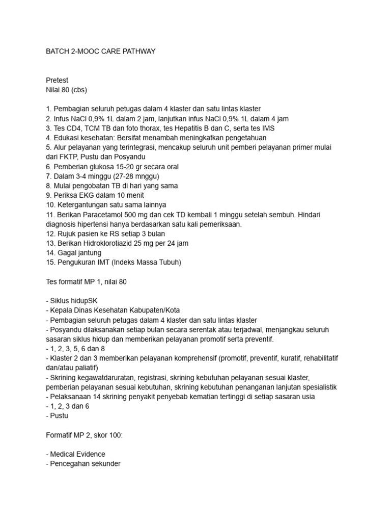 Batch 2-Mooc Care Pathway | PDF | Pengembangan Diri | Kesehatan Holistik