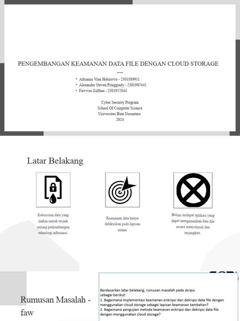 PENGEMBANGAN KEAMANA DATA FILE DENGAN CLOUD STORAGE | PDF