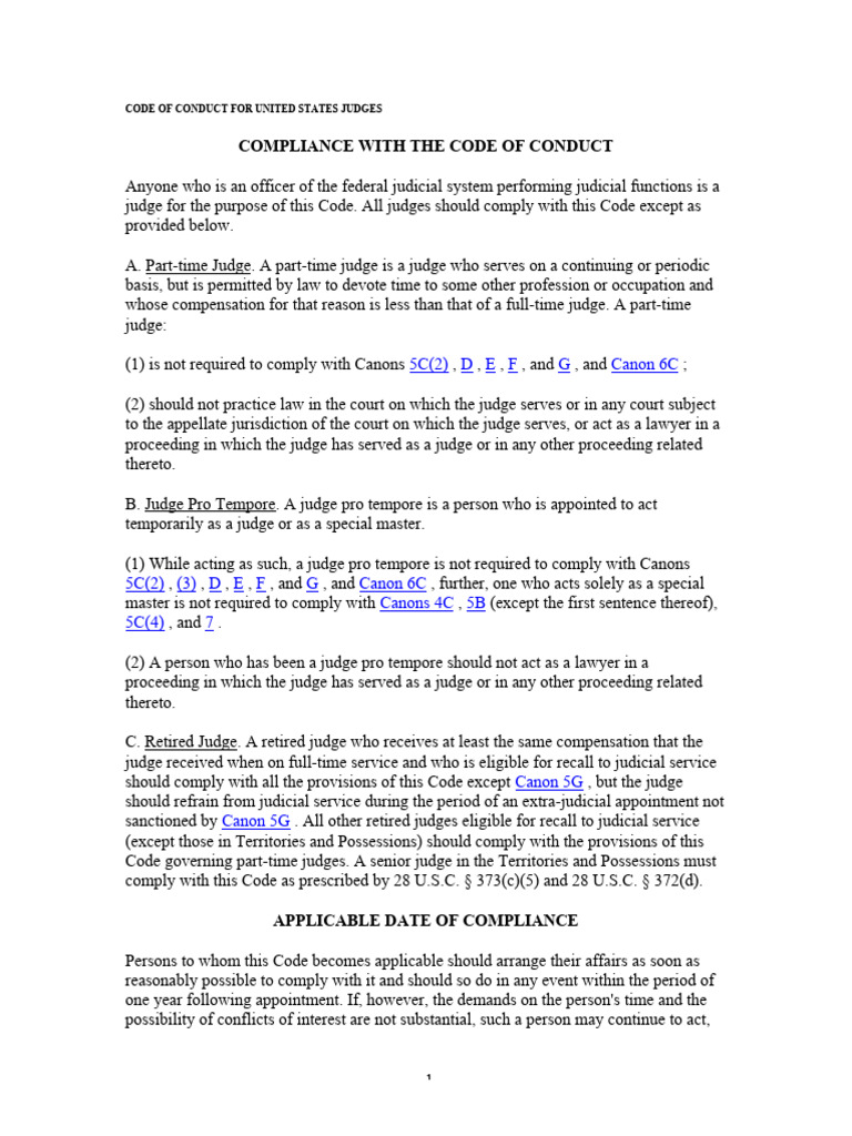 Code of Conduct For United States Judges | PDF | Judge | Fiduciary