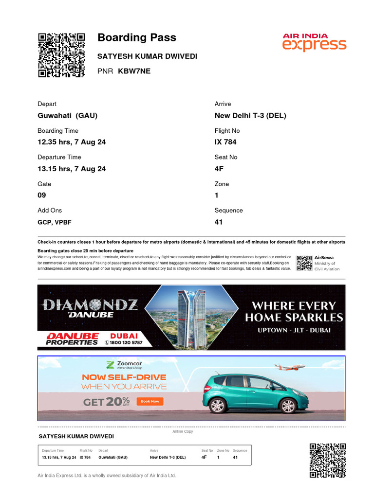 Air India Express Flight IX 784 Details | PDF