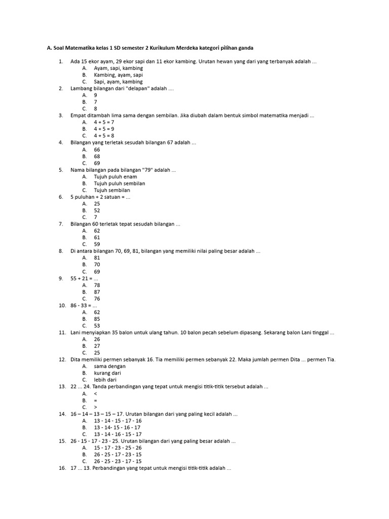 Soal Matematika 1 | PDF