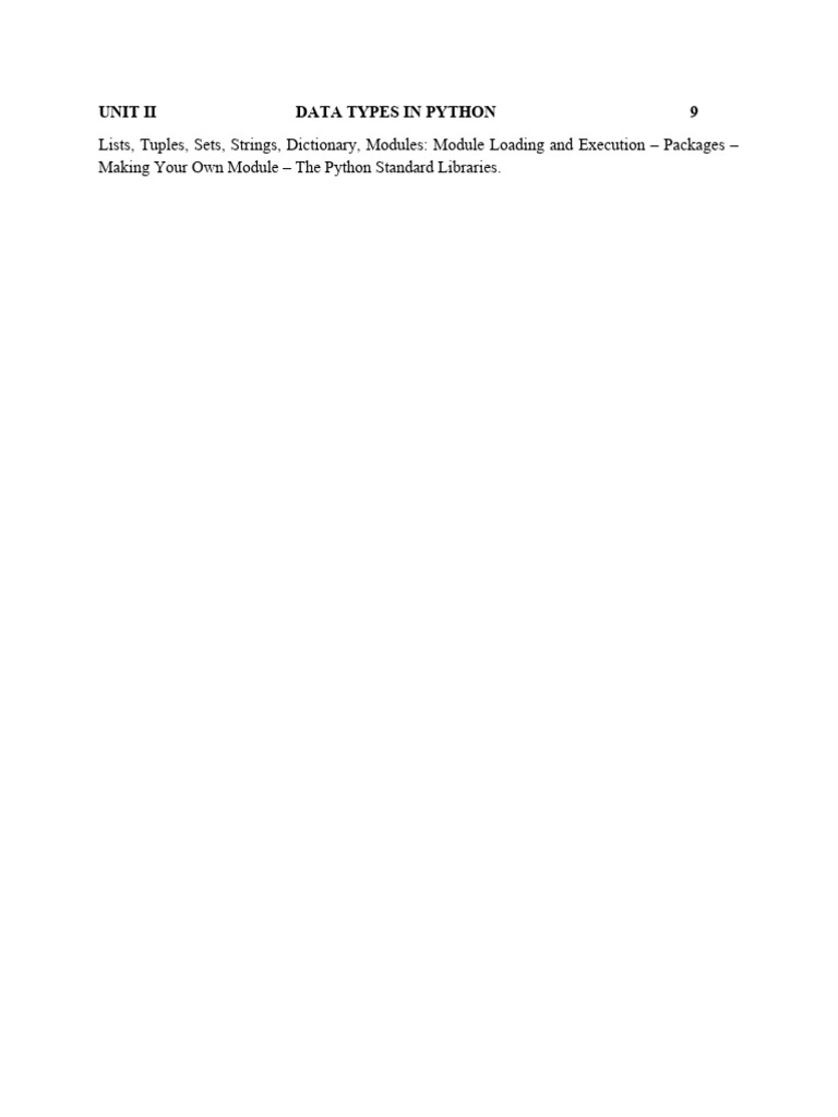 MC4103 Python Programming - Unit-Ii | PDF | String (Computer Science ... MC4103 Python Programming - Unit-Ii | PDF | String (Computer Science ...