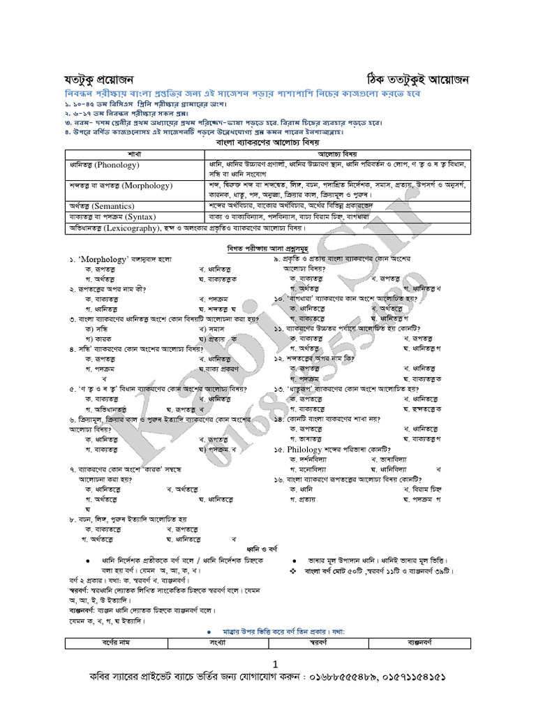 Nibondhon Bangla | PDF | Linguistics