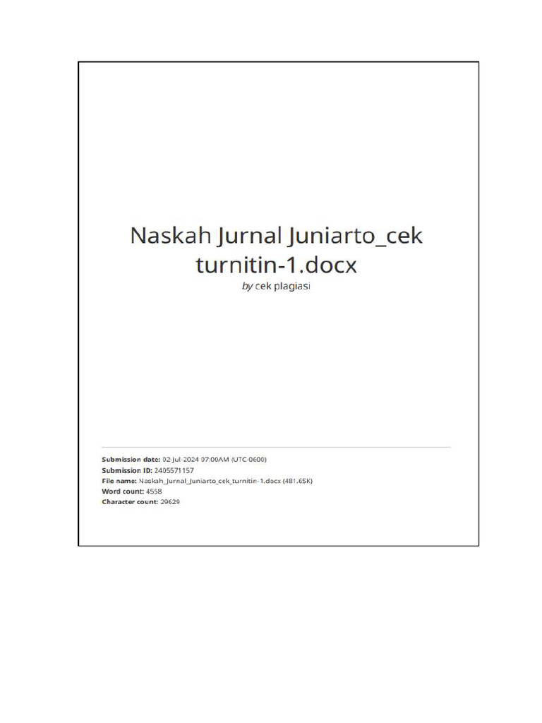 Contoh Hasil Turnitin | PDF