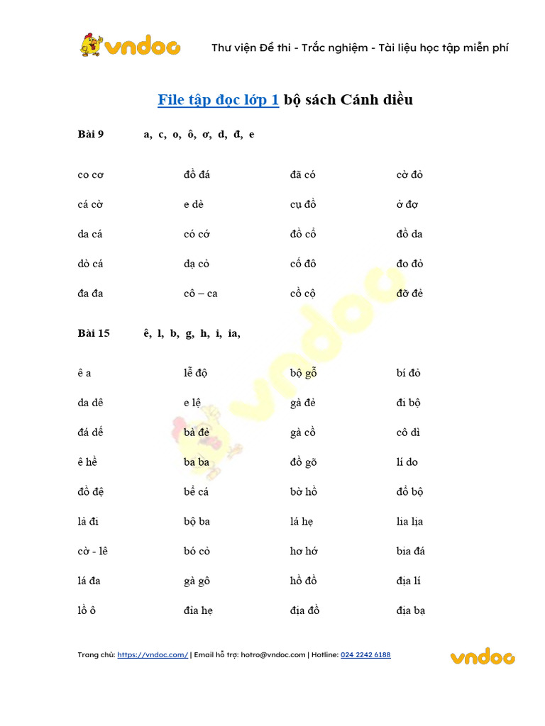 File Tap Doc Lop 1 Bo Sach Canh Dieu | PDF