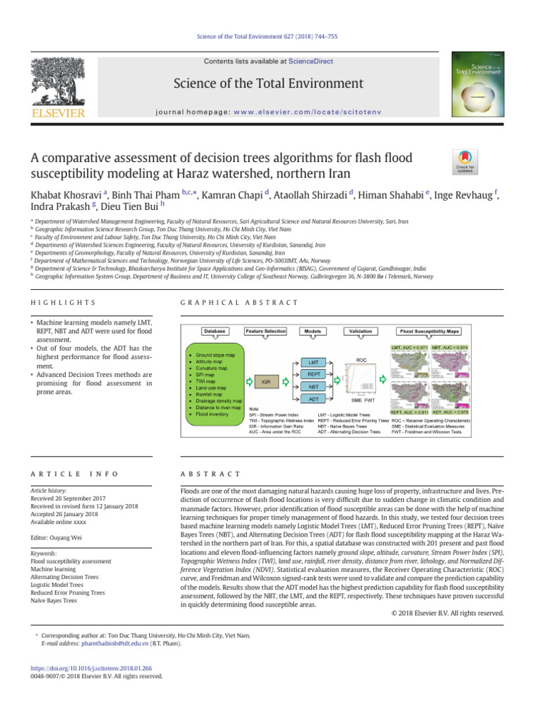 LR5 A Comparative Assessment of Decision Trees Algorithms For Flash Flood | PDF | Receiver ...