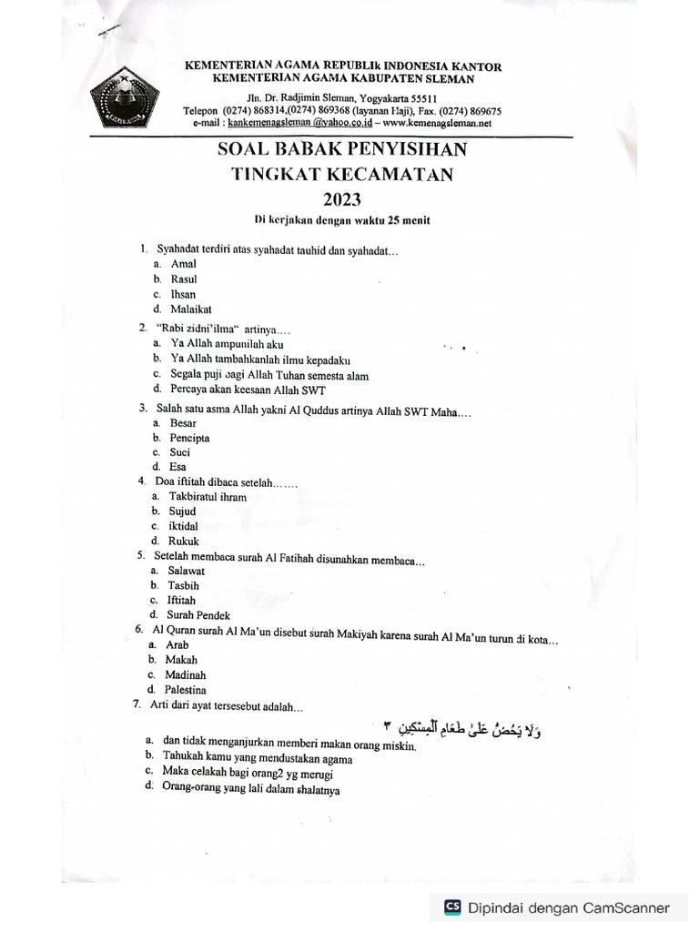 Soal Cca | PDF