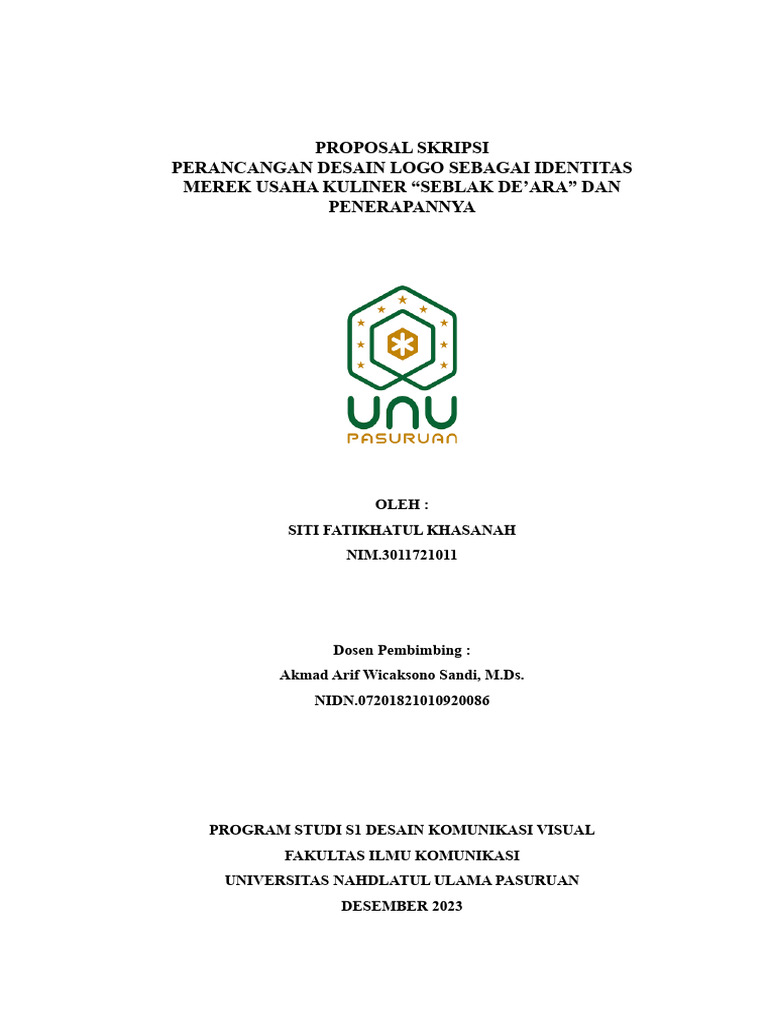 PROPOSAL SKRIPSI Perancangan Desain Logo Sebagai Identitas Merek Usaha ...